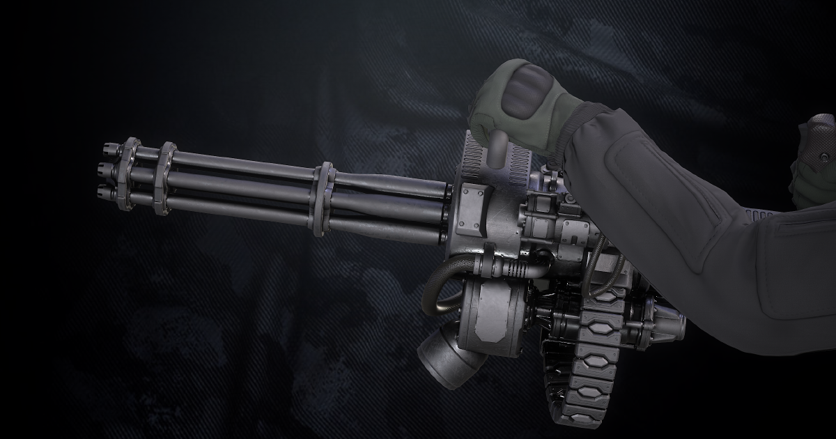 Q-Old Minigun With Hands | 3D Weapons | Unity Asset Store