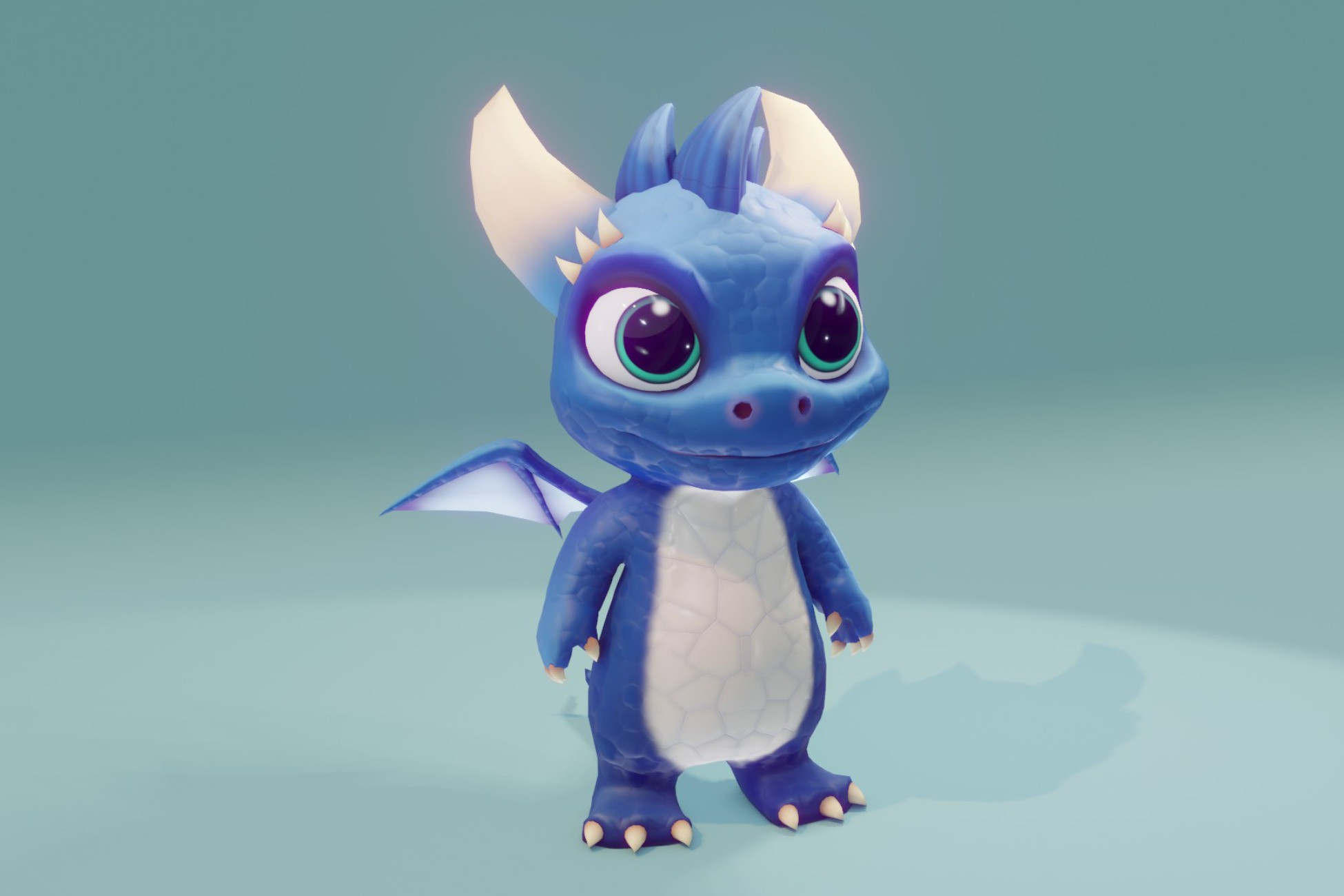 Cartoon Baby Dragon 3d Model (Blue) | 3D Creatures | Unity Asset Store