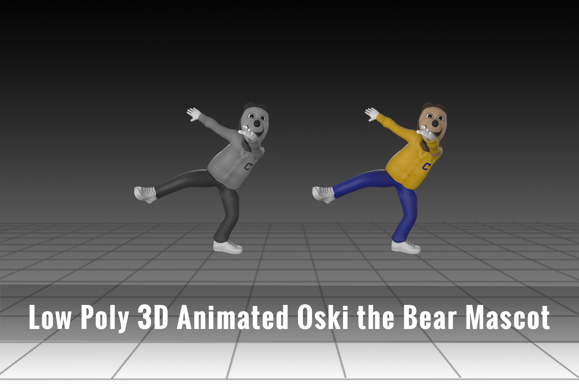 Low Poly 3D Animated Oski the Bear Mascot | 3D Characters | Unity Asset Store