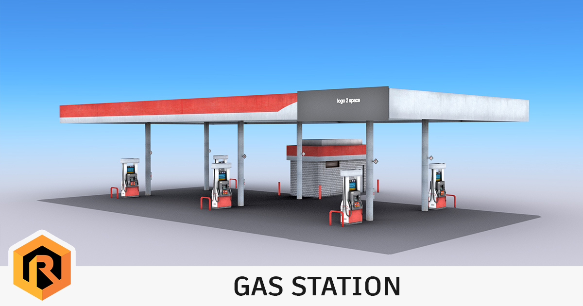 Gas Station Building | 3D Props | Unity Asset Store