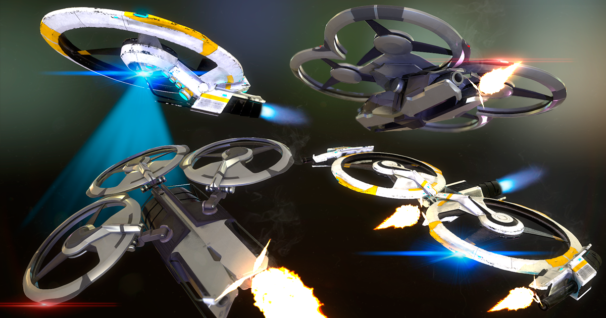 Drones Sci Fi Pack | 3D Vehicles | Unity Asset Store