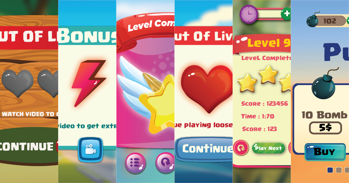 Combo of Awesome Game UI pack 8, 9, 10, 11, 12 and 13 | 2D Icons ...