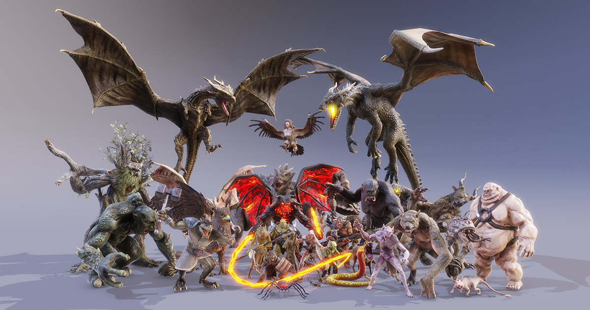 HEROIC FANTASY CREATURES FULL PACK Volume 1 | 3D Creatures | Unity ...