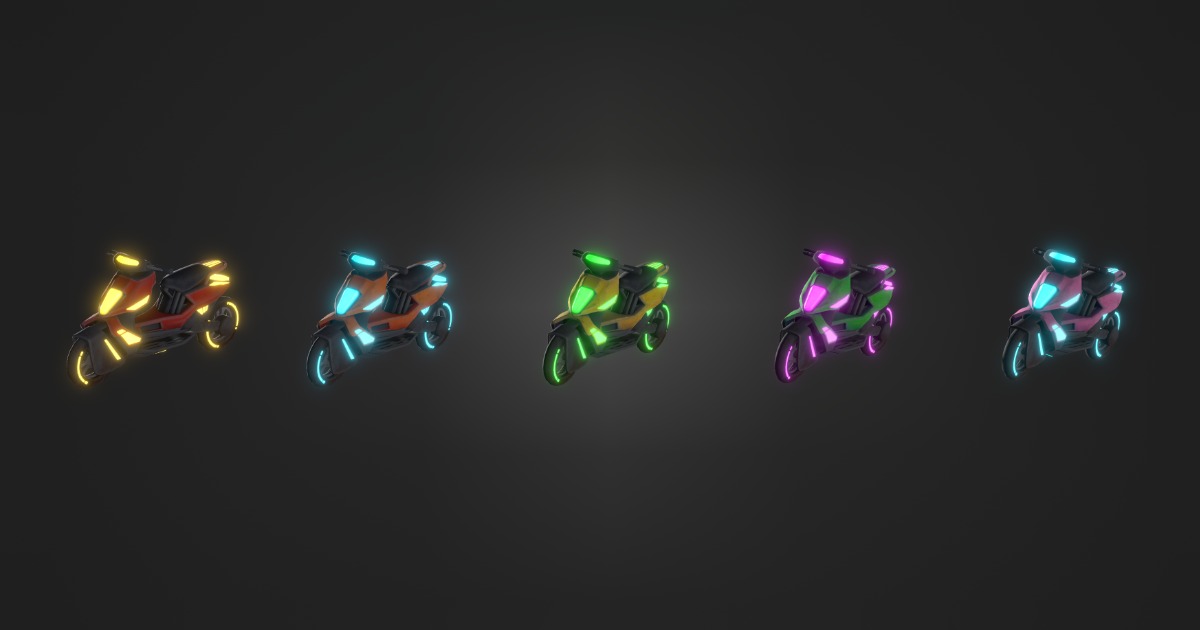 NeonBike Scooter | 3D Land | Unity Asset Store