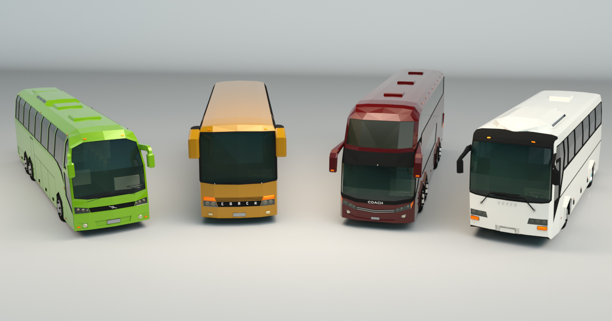 Low Poly Bus Pack 02 | 3D 지상 | Unity Asset Store