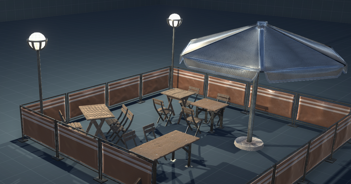 Restaurant Street Terrace | 3D Urban | Unity Asset Store