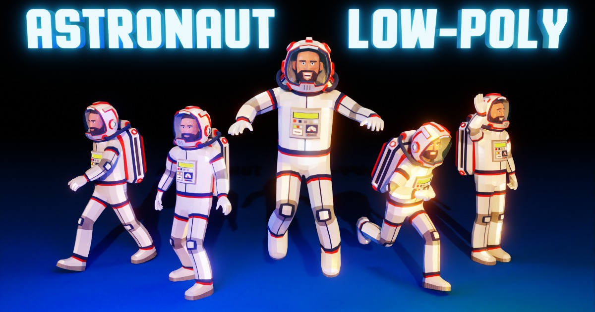 3D Astronaut in spacesuit low-poly stylized | Characters | Unity Asset ...