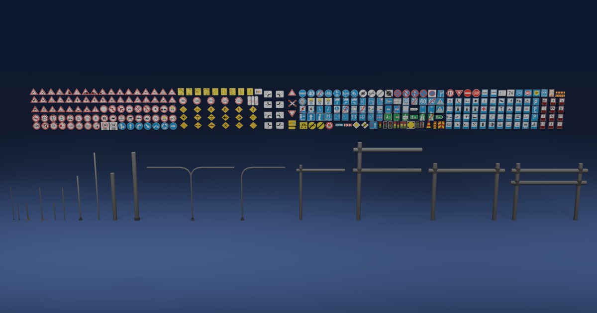 3D Game Kit-Traffic Sign Pack | 3D 道路 | Unity Asset Store