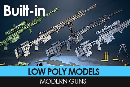 Low Poly Models - Modern Guns Pack (Built-in) | Unity AssetStore Price ...