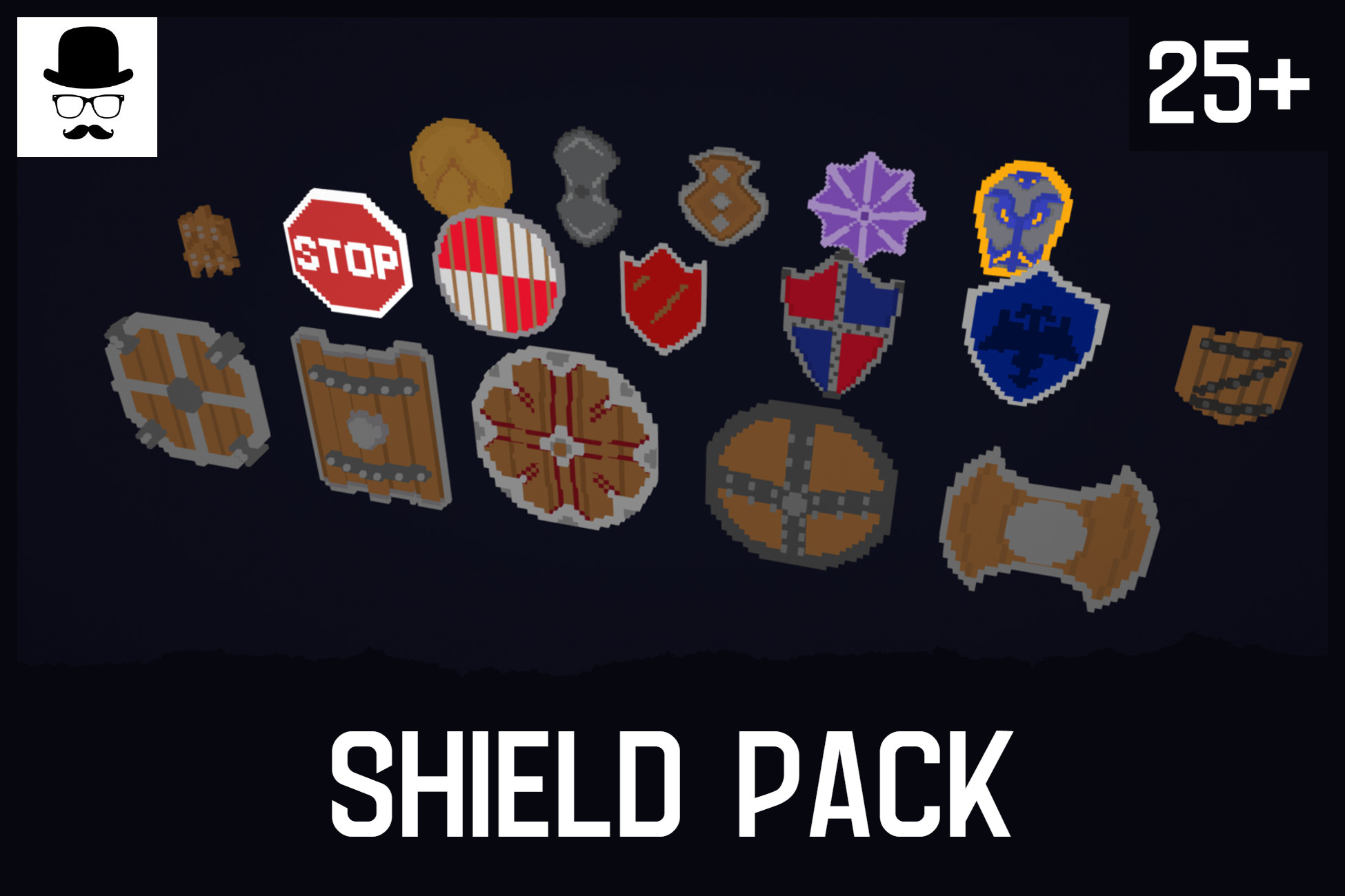 Shields Pack - 3D Voxel Weapons | 3D Weapons | Unity Asset Store