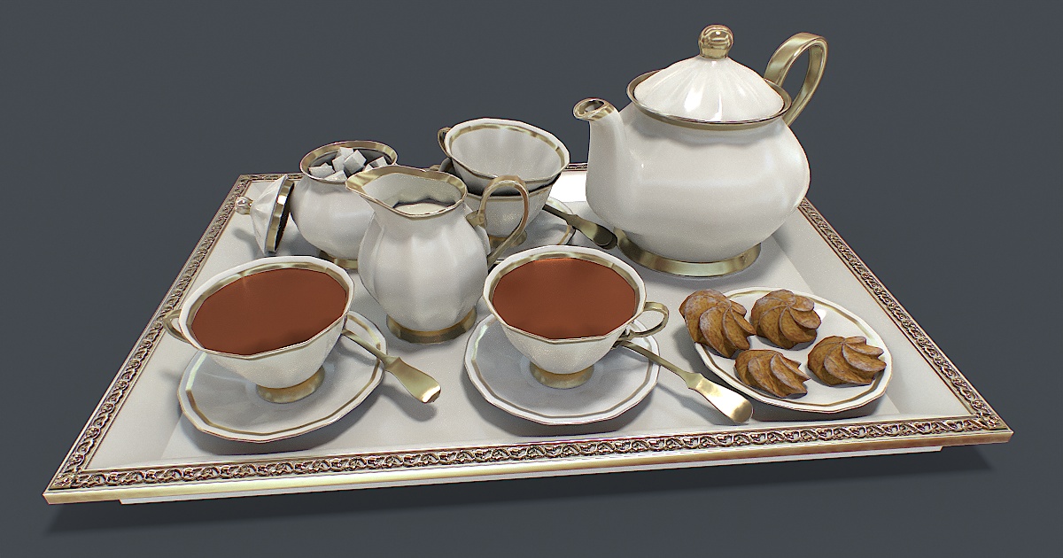 Tea_set 3d model | 3D Food | Unity Asset Store