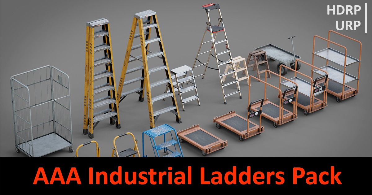 Industrial Ladders Pack | 3D Industrial | Unity Asset Store