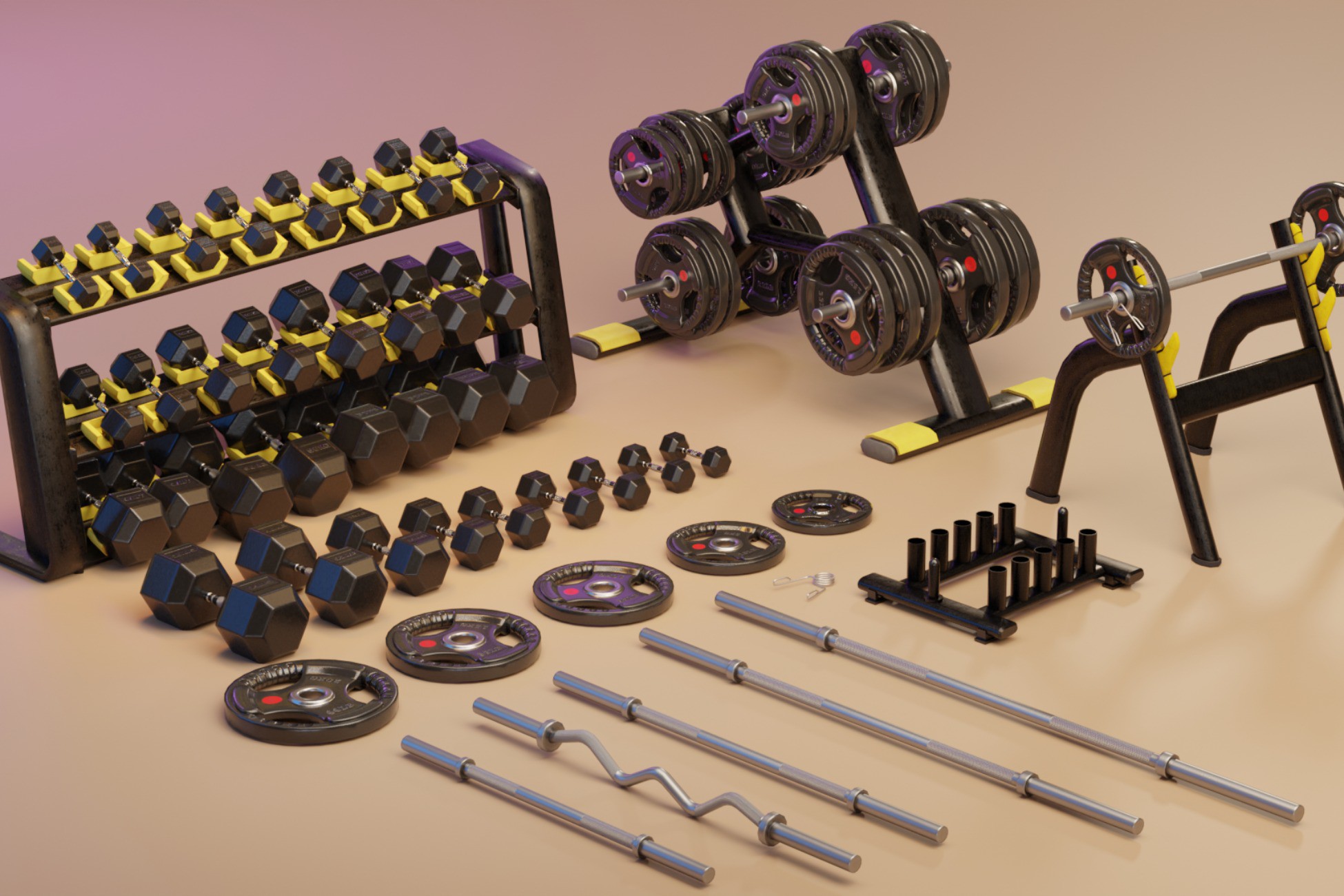GYM Basic Equipment Pack - PBR | 3D Props | Unity Asset Store