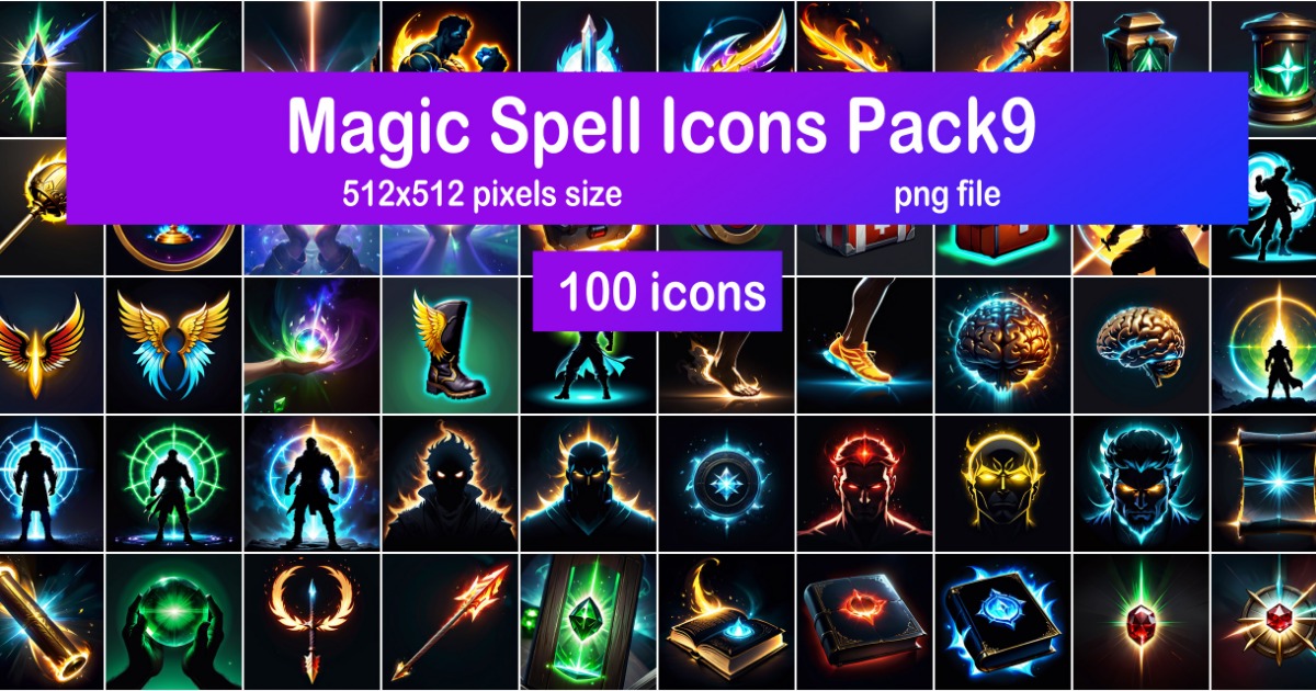Magic Spell Icons Pack9 - Buff | 2D 图标 | Unity Asset Store