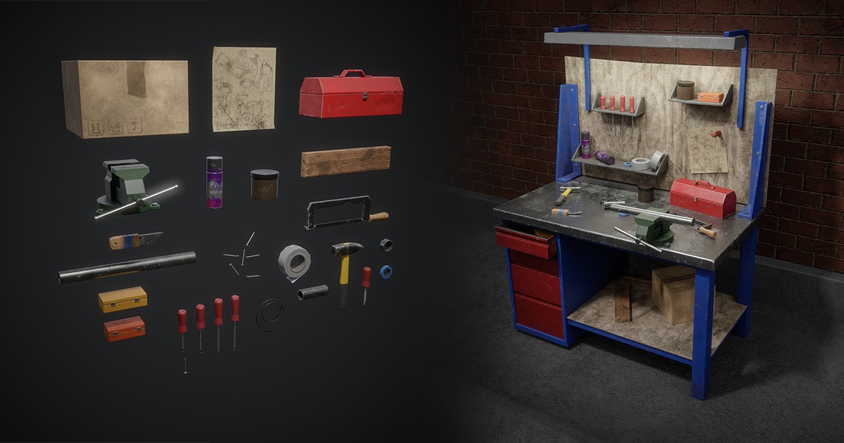 Realistic Workbench Pack | 3D Industrial | Unity Asset Store