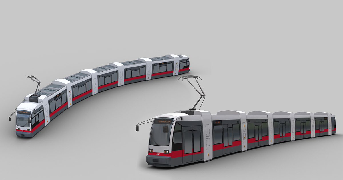 Low Poly Tram 1 | 3D Characters | Unity Asset Store