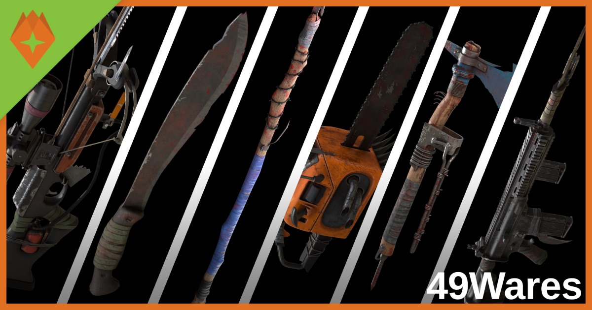 PBR (Zombie) Apocalypse Weapons - Pack 1 | 3D Props | Unity Asset Store