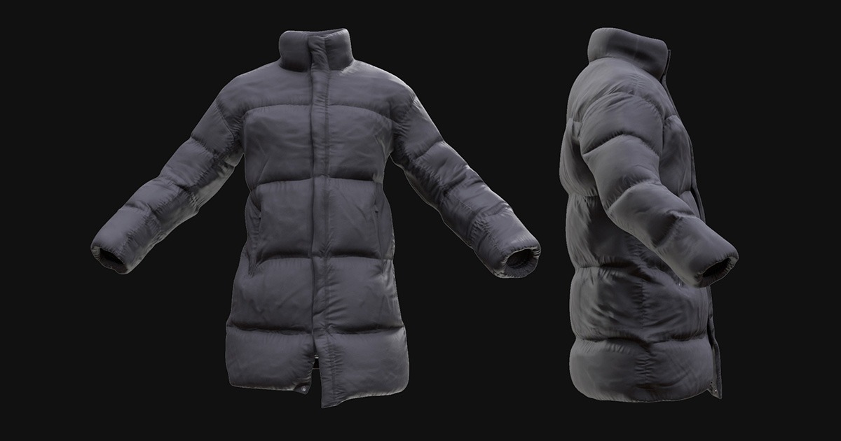 40 Down Jacket - Male/Female - Rigged Humanoid Skeleton | 3D Characters ...