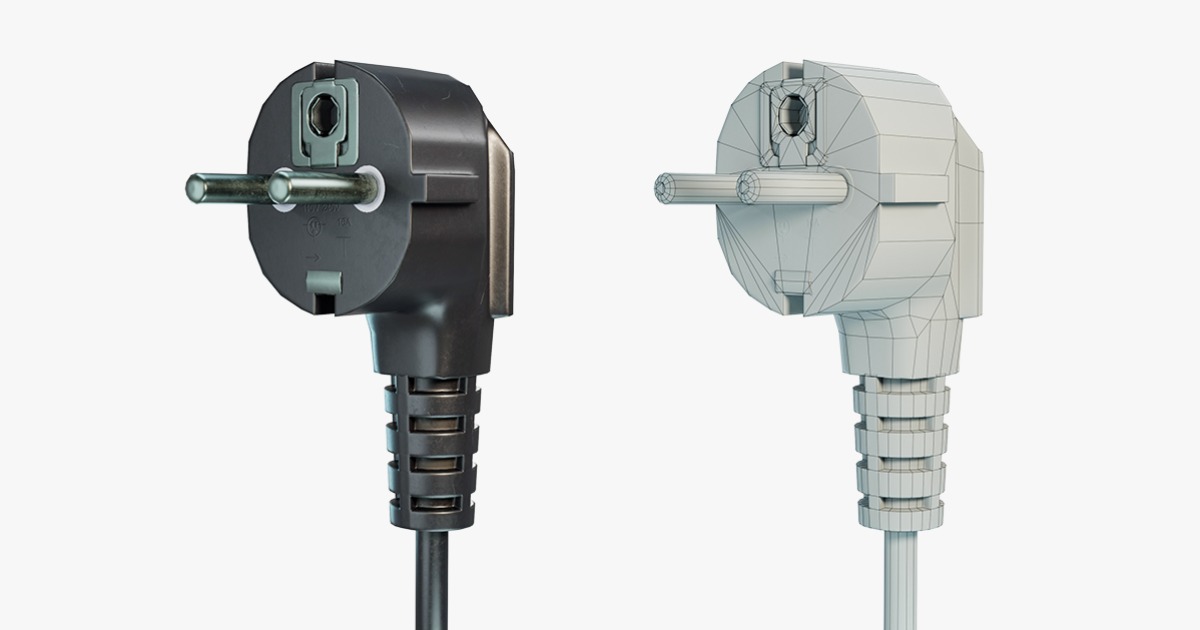 European Type E/F Electrical Plug | 3D Electronics | Unity Asset Store