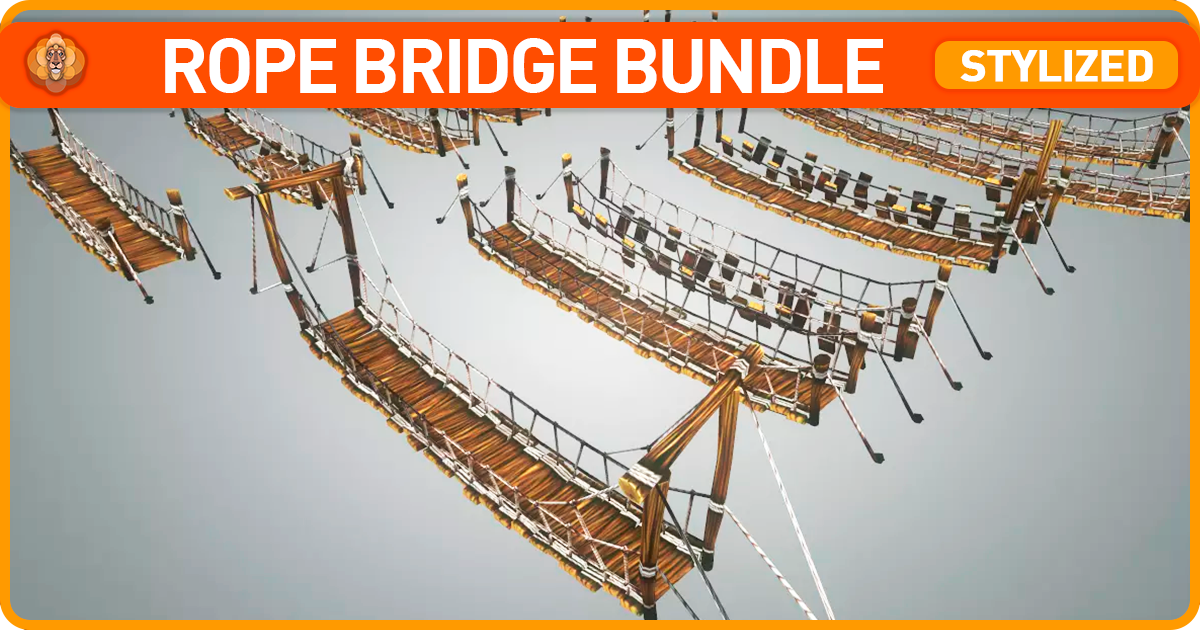 Fantasy Rope Bridge Bundle | 3D Exterior | Unity Asset Store