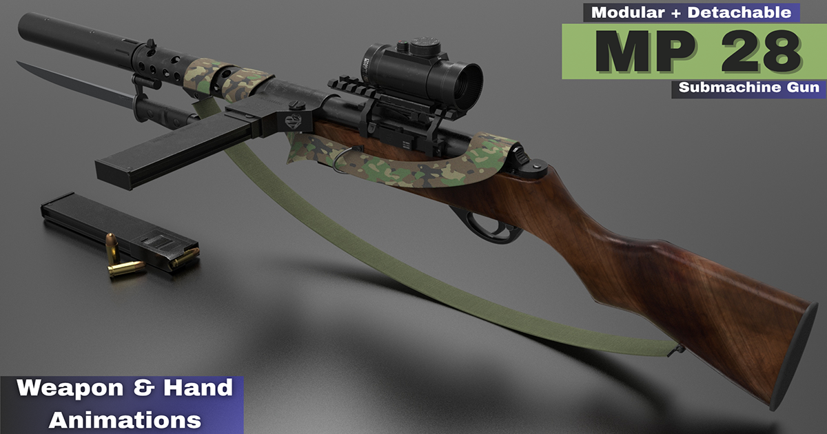 MP 28 ww2 weapon (Fps-Tps) | 3D Weapons | Unity Asset Store