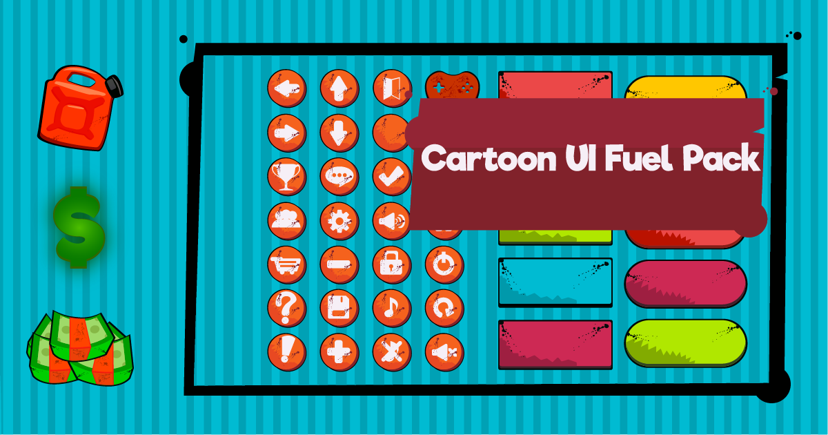 Cartoon UI Fuel Pack | 2D Icons | Unity Asset Store