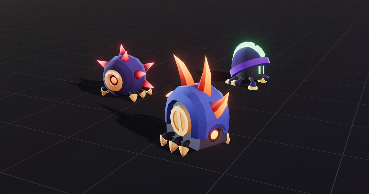 Shell Spike Razor Robot Evolution Pack Cute Series | 3D Robots | Unity ...