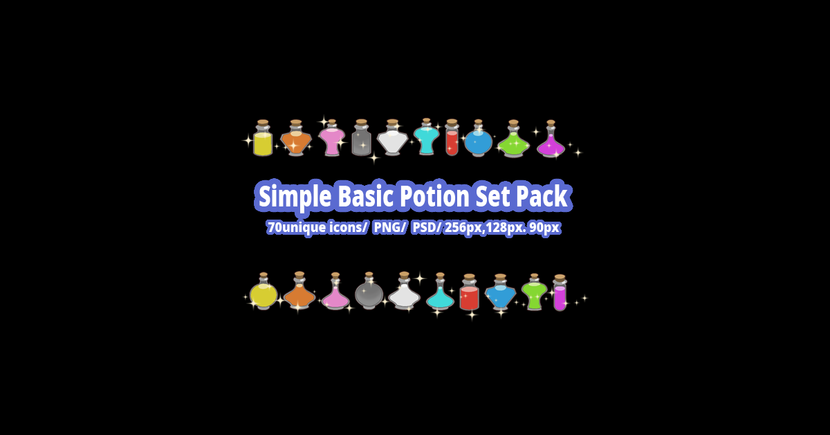 Simple Basic Potion Set Pack | 2D アイコン | Unity Asset Store