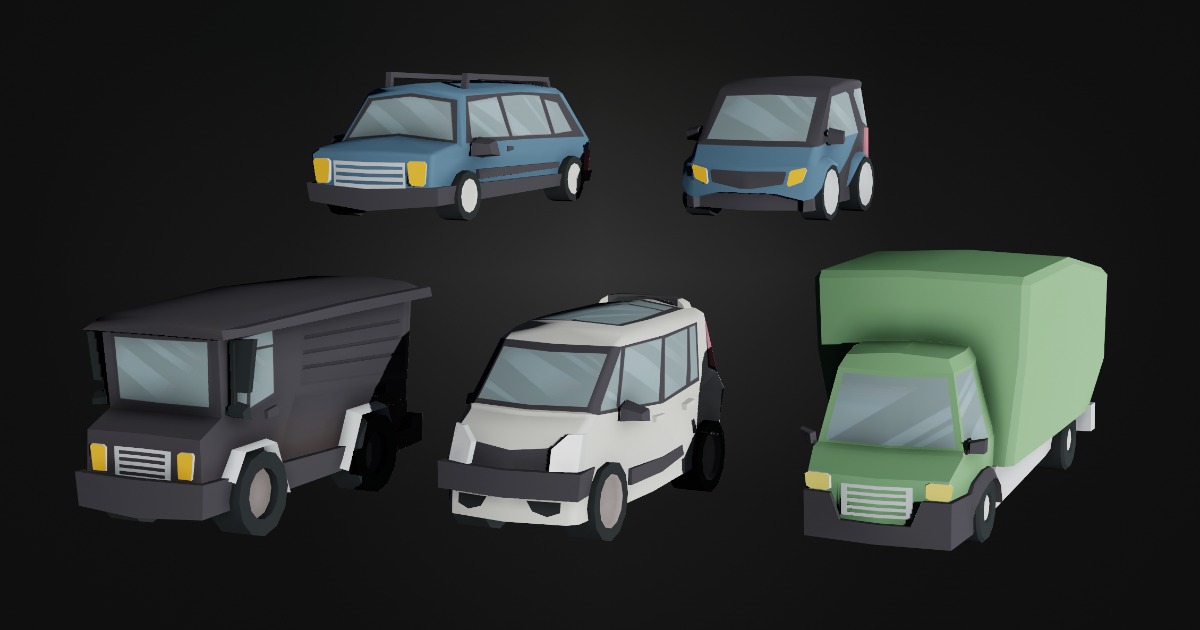 Low Poly Vehicle Bundle - Pack 1 | 3D Land | Unity Asset Store