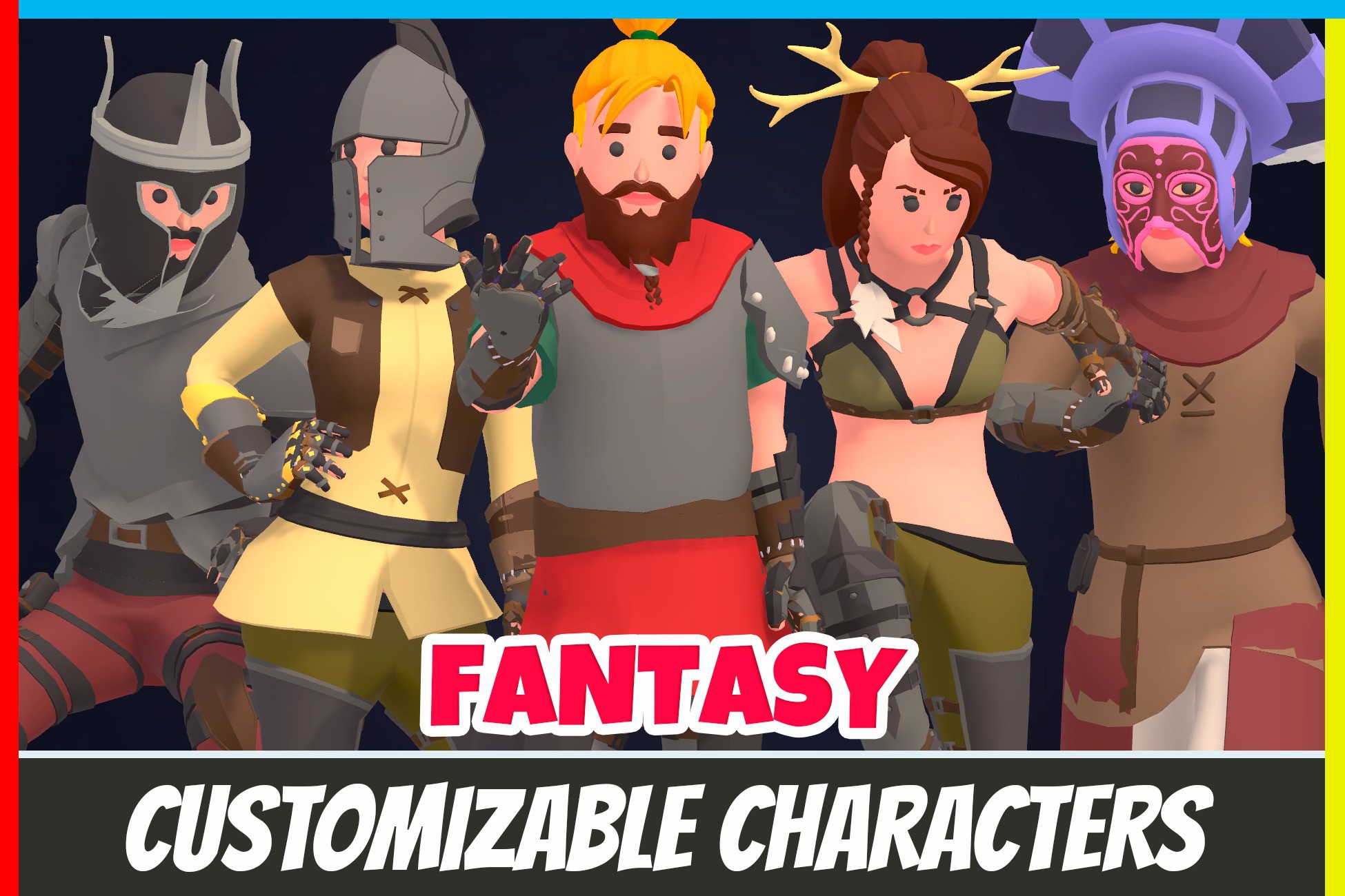 Customizable 3D Fantasy Characters Vol 4 | 3D Humanoids | Unity Asset Store
