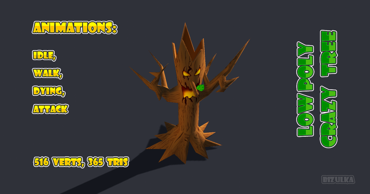 Low poly fantasy ent tree animated | 3D Creatures | Unity Asset Store
