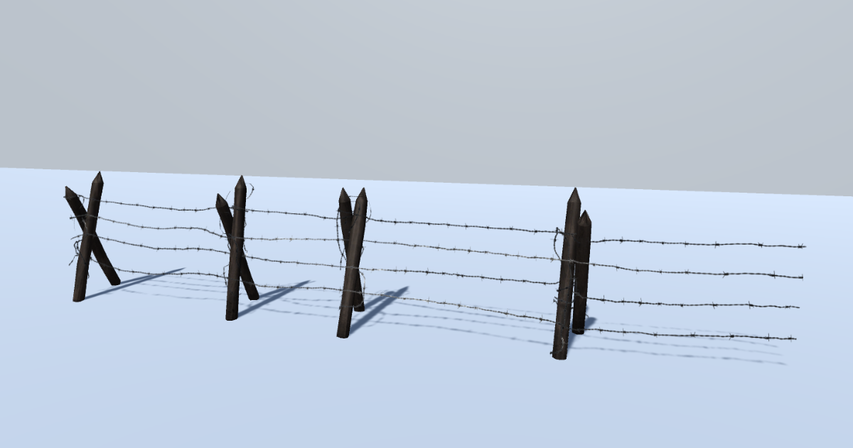 Barbed wire fence | 3D Historic | Unity Asset Store