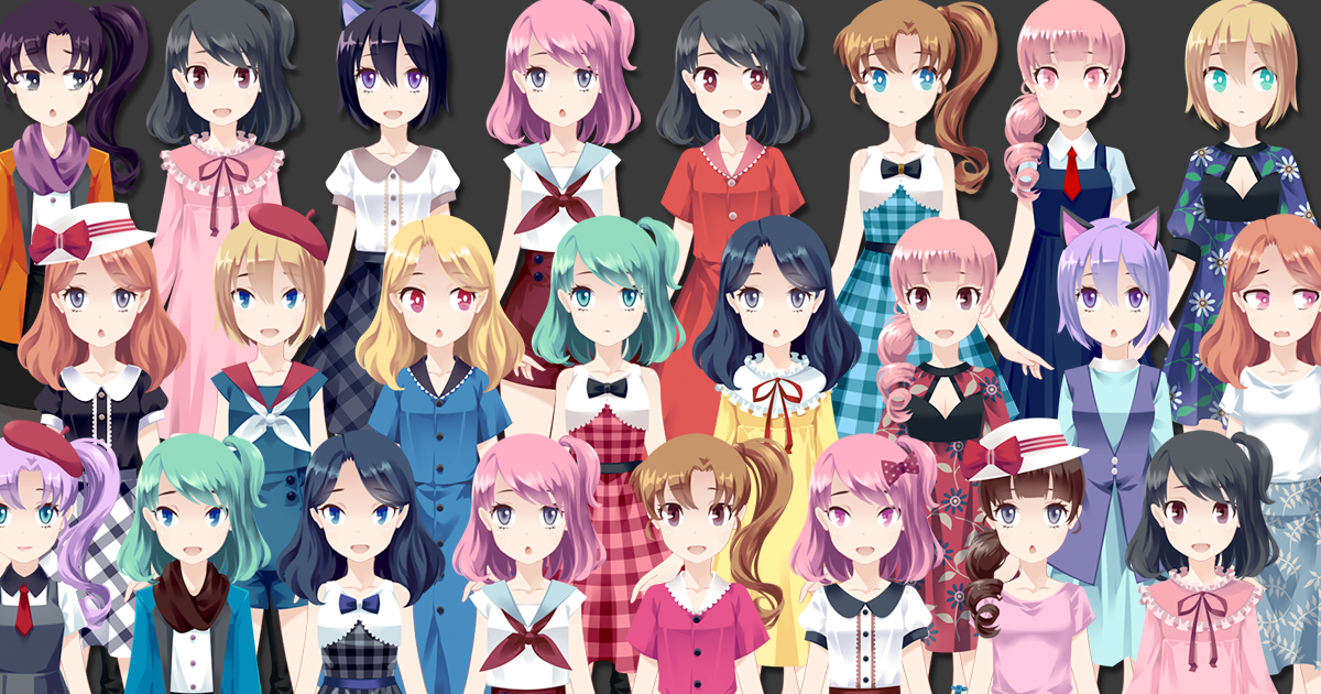 Customize Girl_ Type 2_N2 | 2D Characters | Unity Asset Store