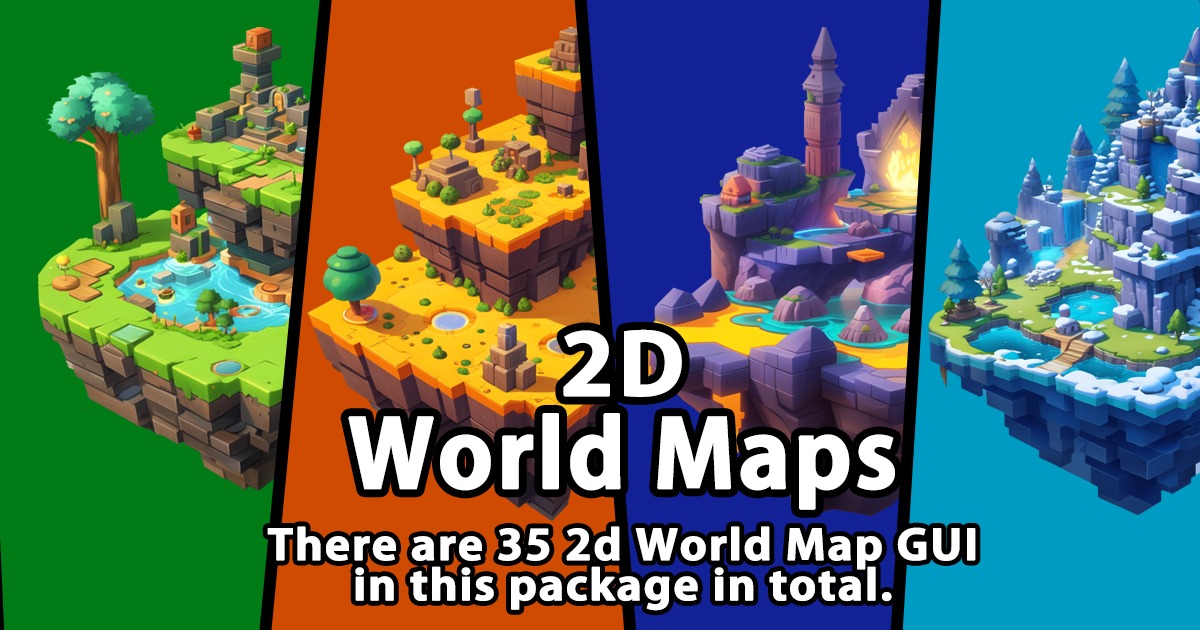 2DWorldMapGUI | 2D GUI | Unity Asset Store