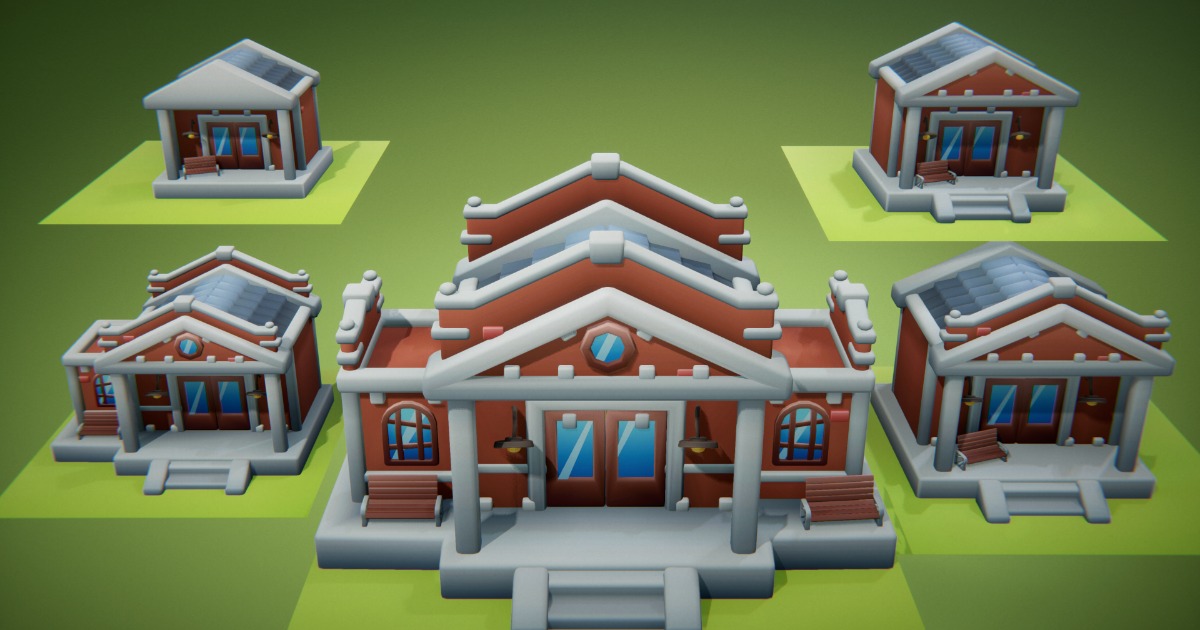 Mansion Building Level Up - 5 Levels | 3D Props | Unity Asset Store
