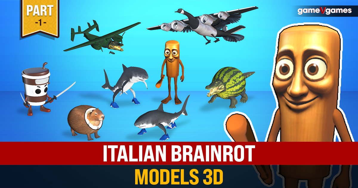 Italian Brainrot Models 3D | 3D Props | Unity Asset Store
