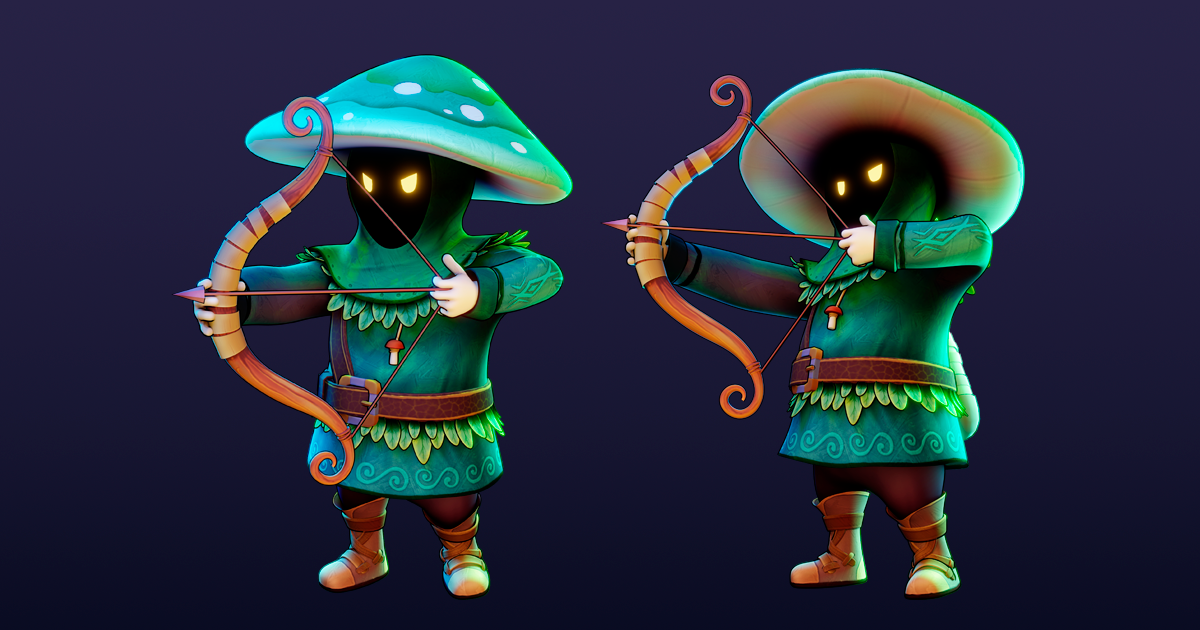 Mushroom Forest Archer – Stylized 3D Character Model | Characters ...