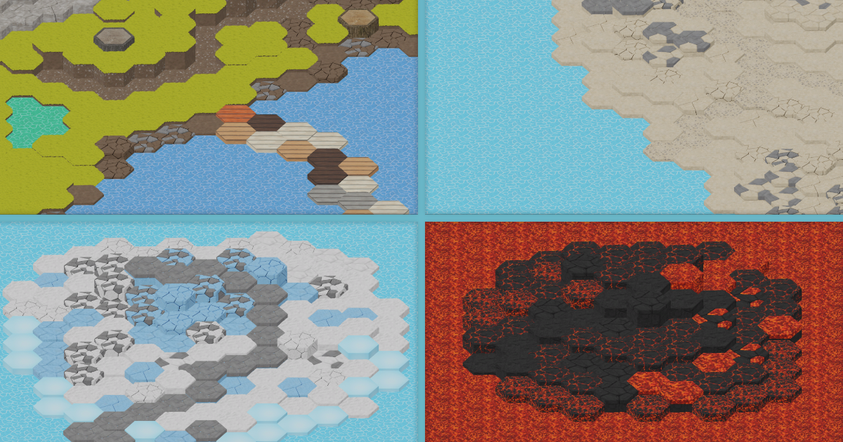 2d Isometric Hexagonal Tile Pack 2d Environments Unity Asset Store