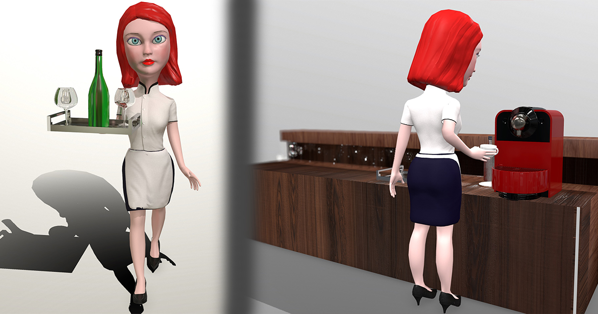 Waitress stylized game character | Characters | Unity Asset Store