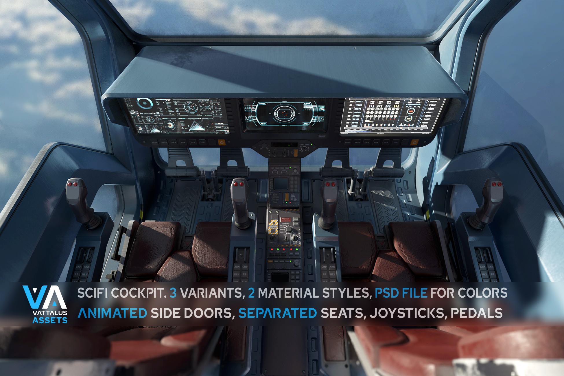 Sci Fi Fighter Cockpit 8 | 3D Space | Unity Asset Store