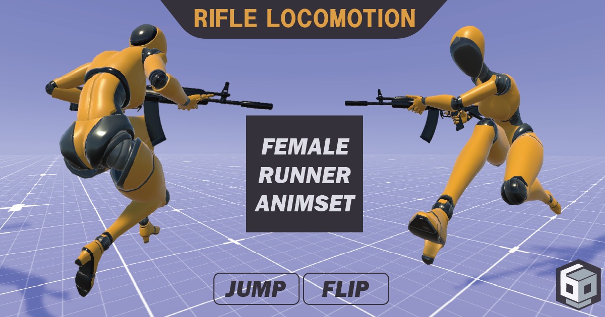 Female Rifle Animset - Jumps | 3D Animations | Unity Asset Store