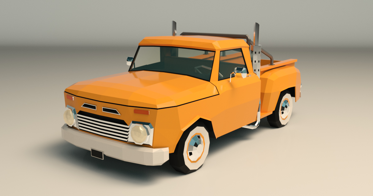 Low Poly Vintage Pickup 03 | 3D Land | Unity Asset Store