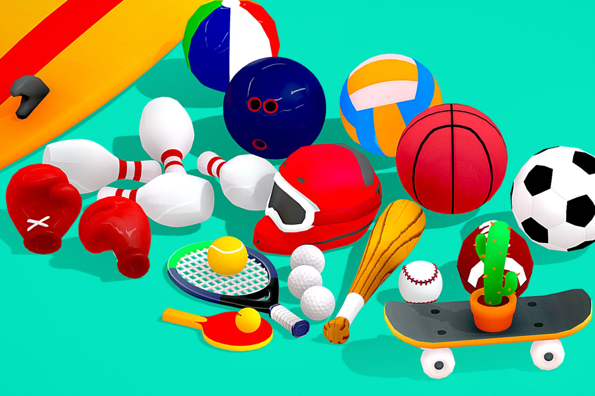 Sports-Items-Games-Package | 3D 소품 | Unity Asset Store