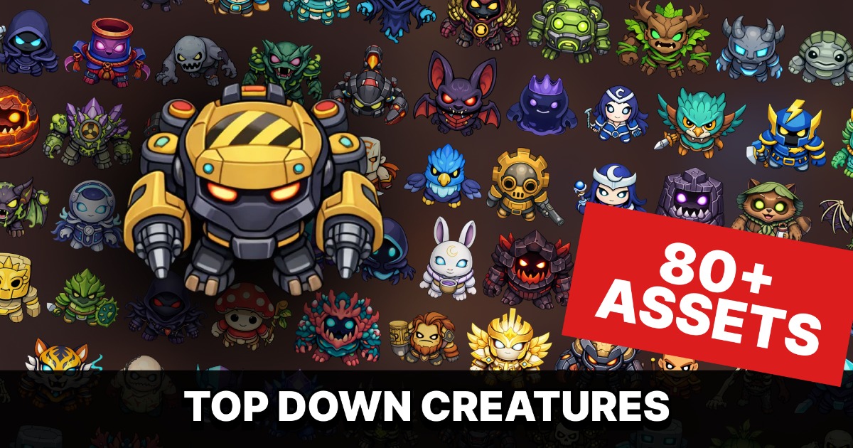 Chibi Top Down Monster Boss and Creature Icons Pack for RPG Strategy ...
