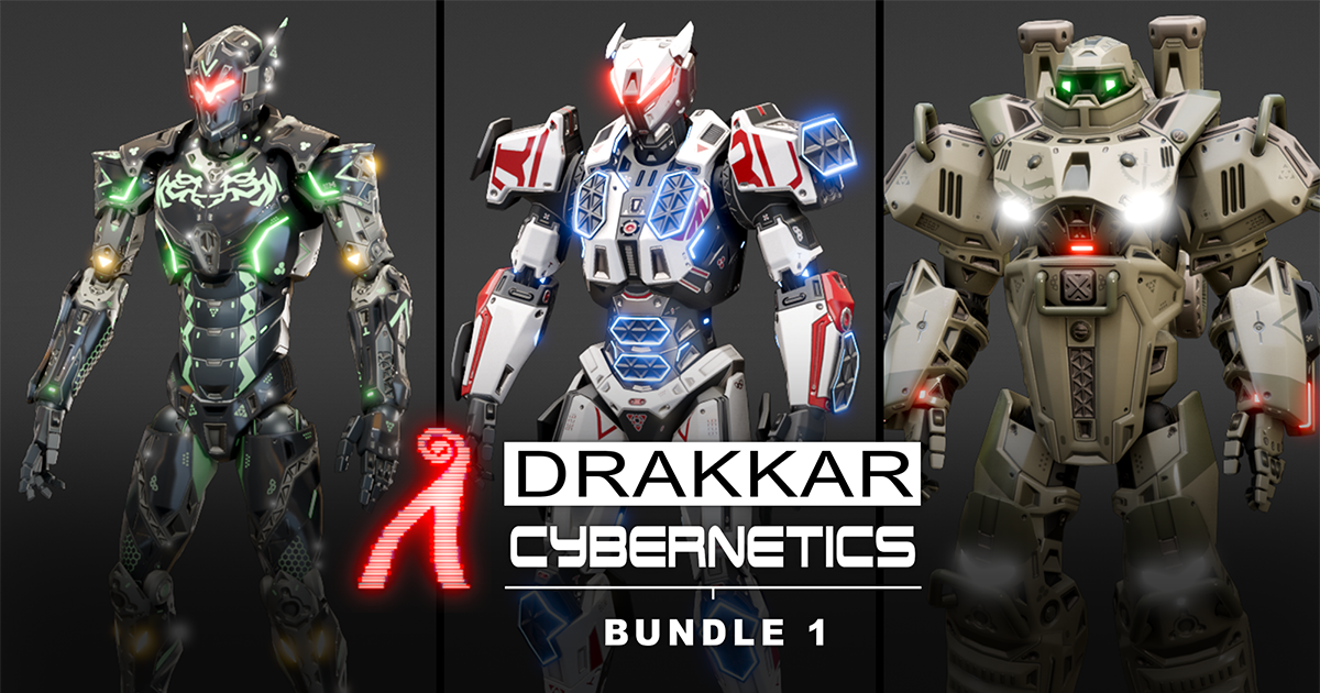 Drakkar Cybernetics Bundle 1 | 3D Characters | Unity Asset Store
