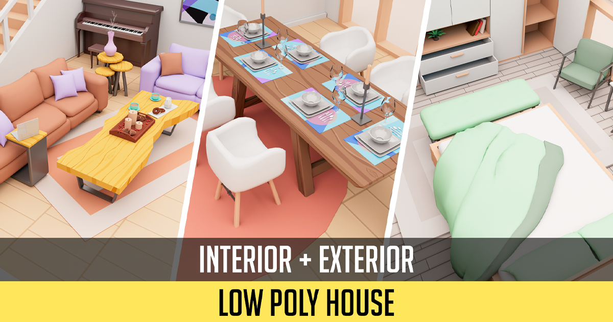 Ultimate Low Poly 3D House Kit Interior | 3D Environments | Unity Asset ...