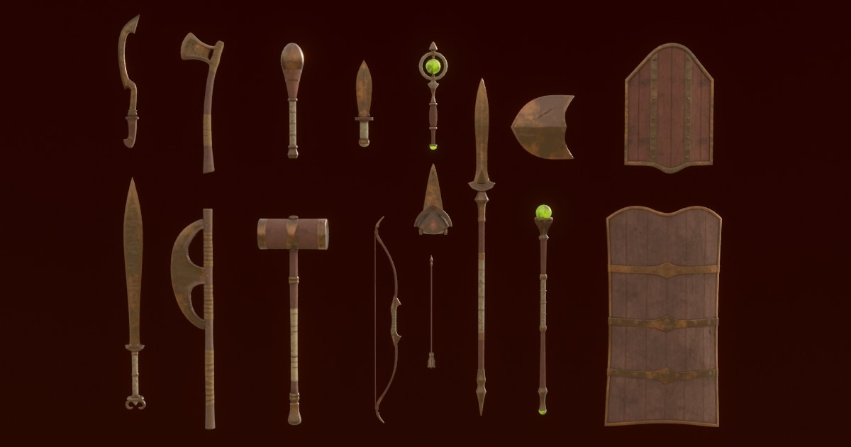 Copper Fantasy Weapon Set | 3D | Unity Asset Store
