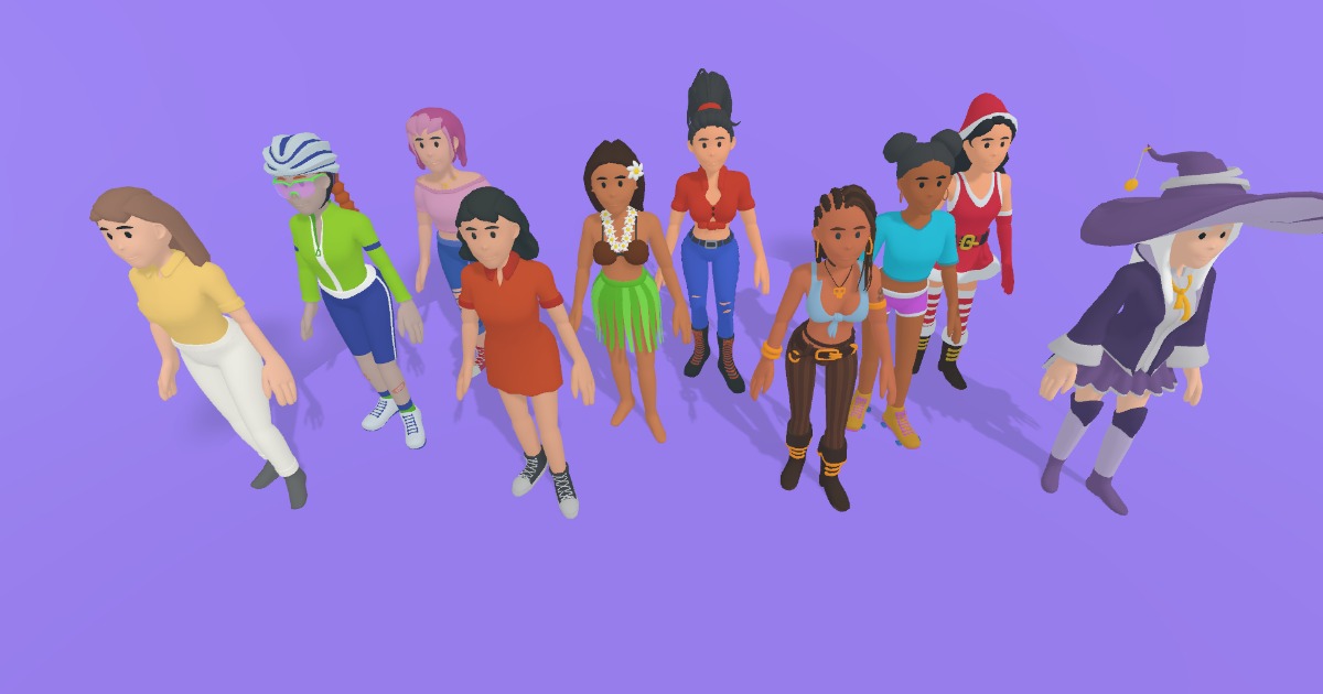 Mobile 3d Female Character Pack 3d 人形角色 Unity Asset Store