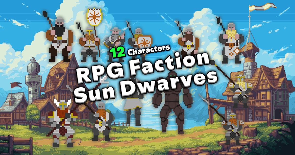 Pixel 2D RPG Character Mega Pack (Faction Sun Dwarves) | 2D Characters ...