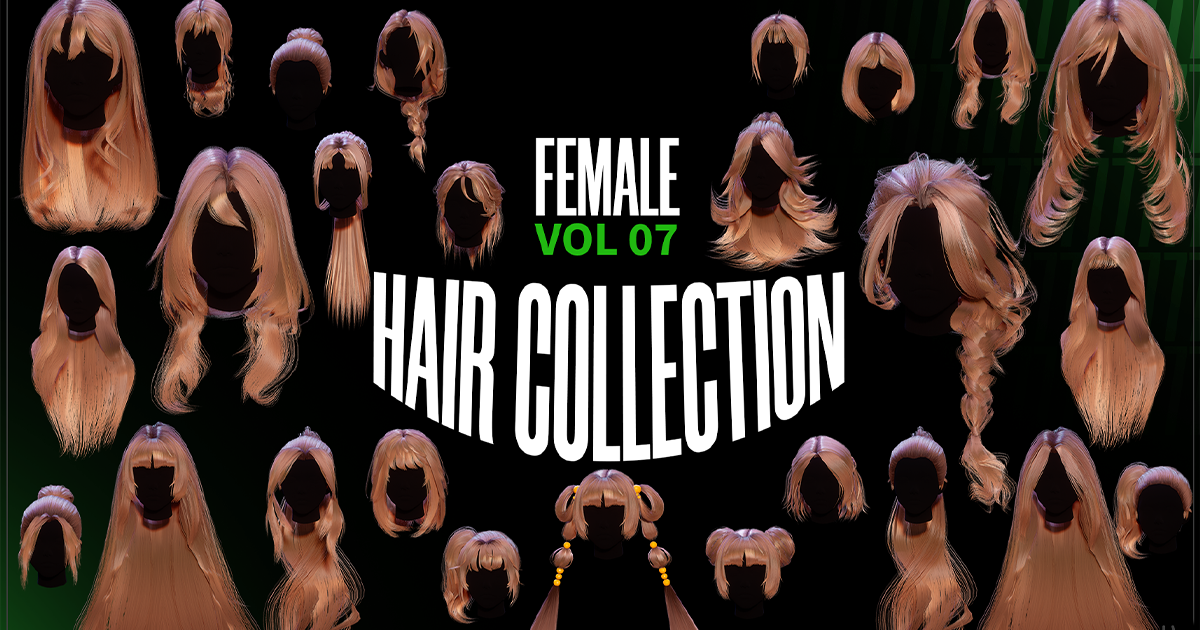 Female Hair Collection vol 07 | Characters | Unity Asset Store